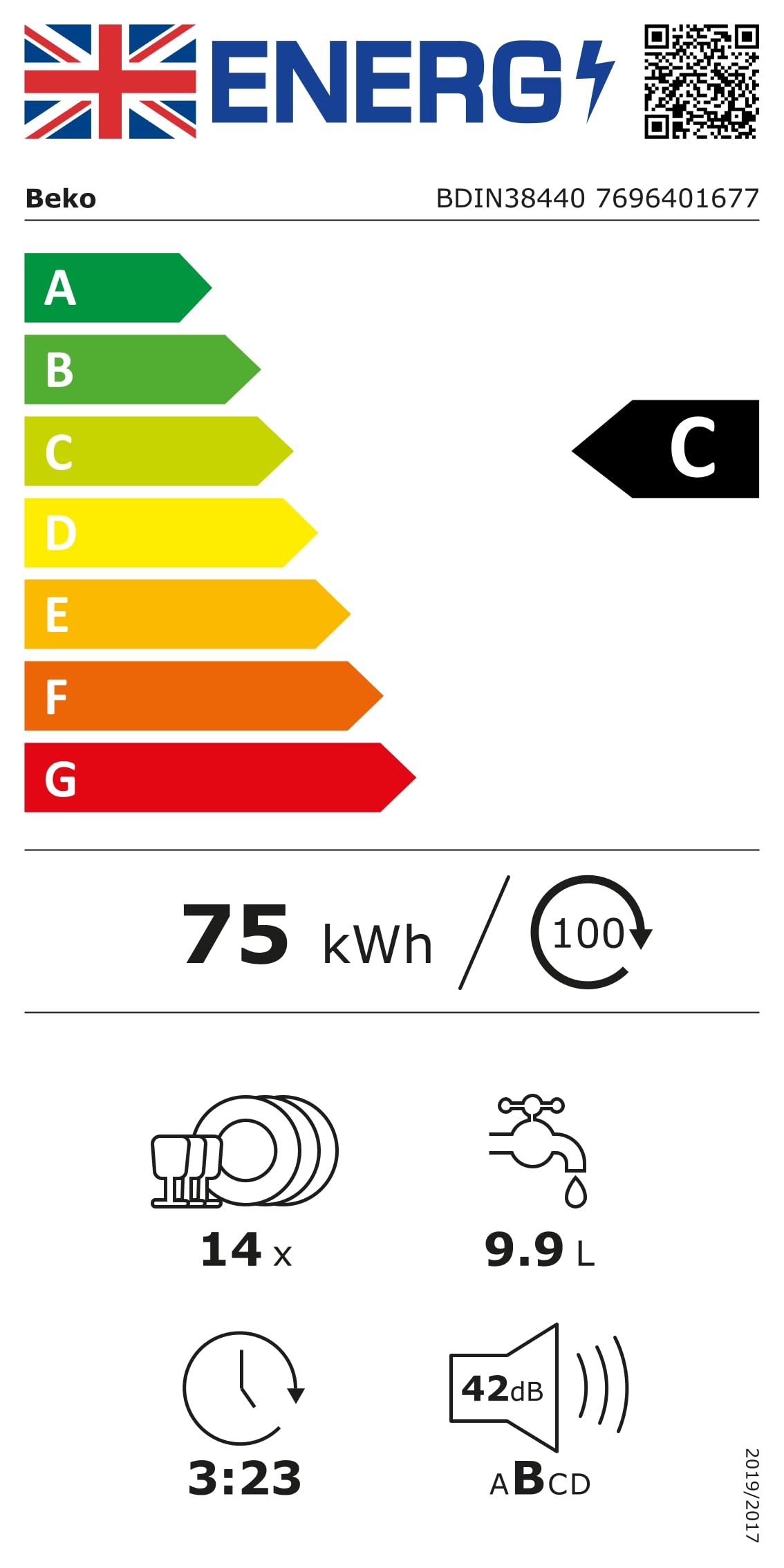 Beko HygieneIntense™ BDIN38440 Fully Integrated Full Size Dishwasher ...