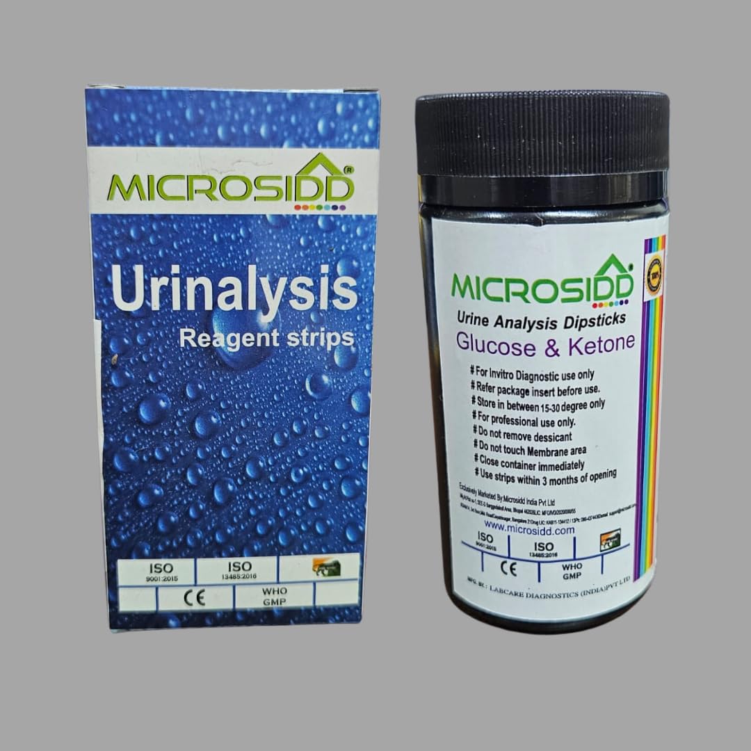 Microsidd Ketone Glucose Urine Strips (1) : Amazon.in: Health ...