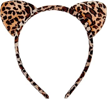 Amazon.com: NESTRE Cheetah Ears Headband for Women - Cute Leopard Print Cat Ears Hairband for ...