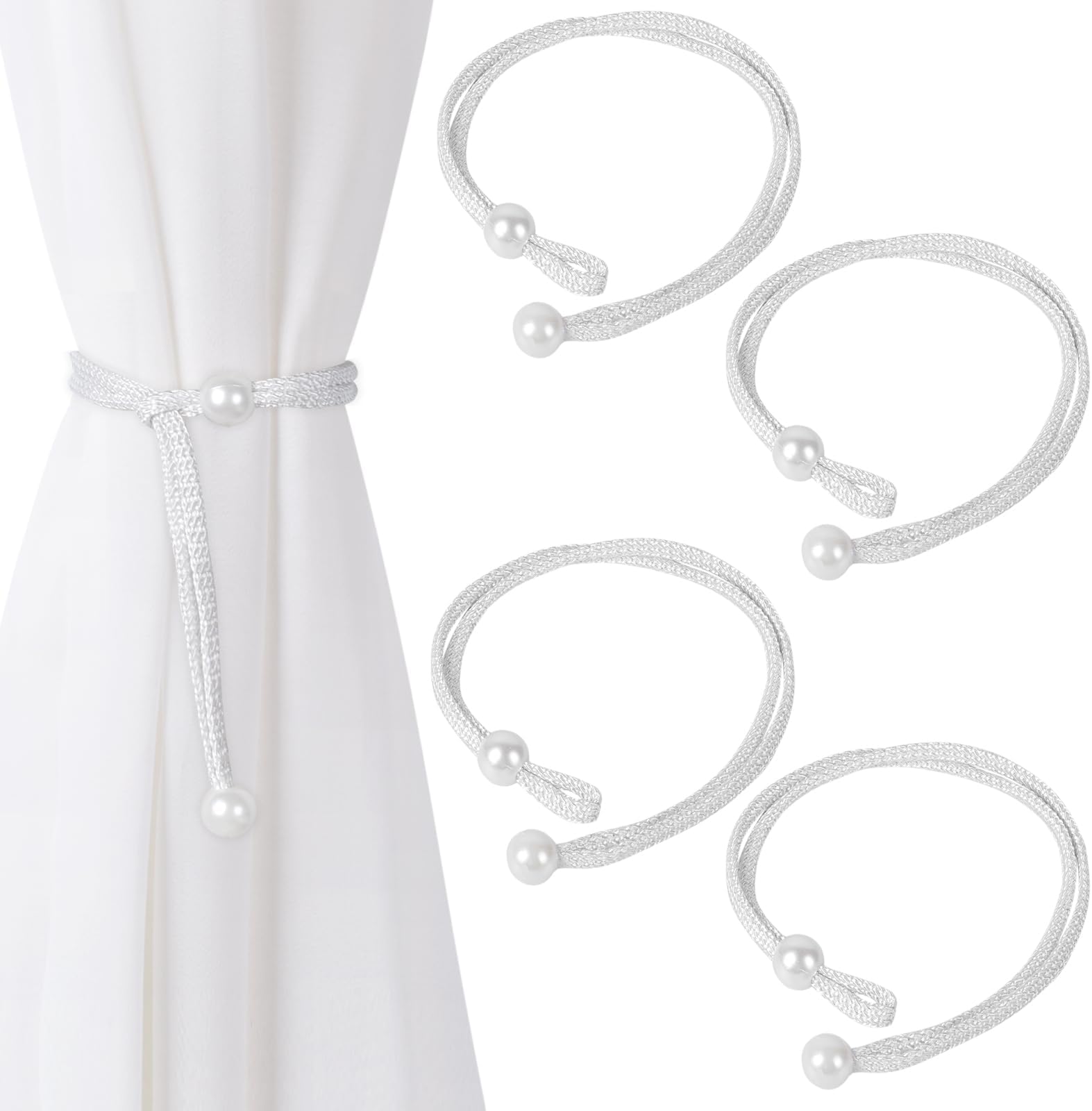 Dalababa 2 Pair Curtain Tie Backs Rope, Polyester Hand-Woven Drapery ...