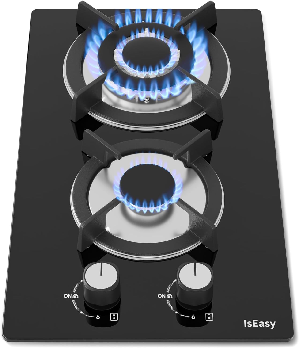 IsEasy Plaque Gaz 2 Feux Encastrable, Plaque de Cuisson Gaz 2 Feux ...