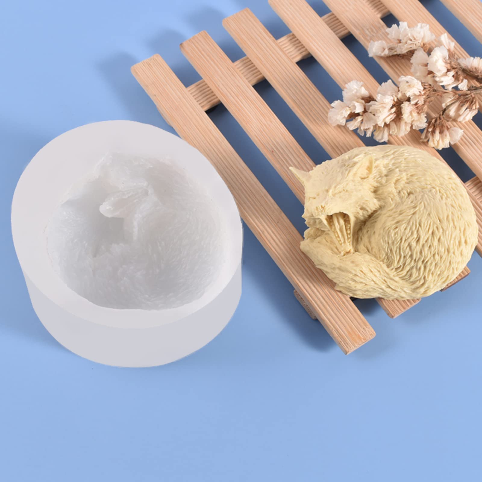 Buy sleeping wolf resin mold wolf mold wolf soap mold open mouth ...
