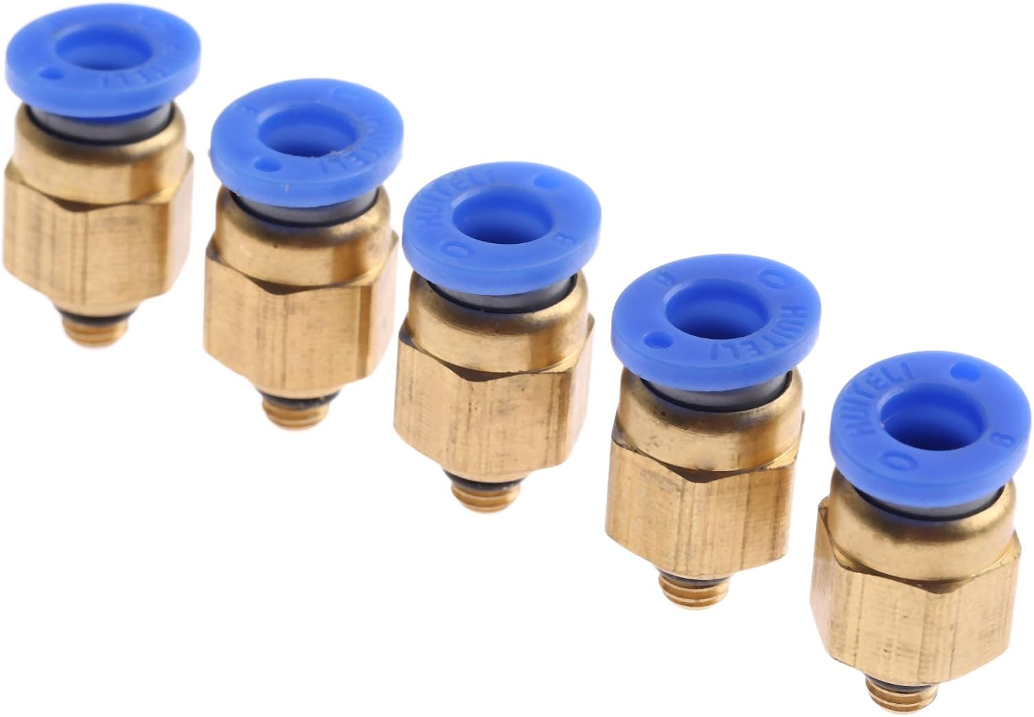 5pcs Pneumatic Straight Push in to Male Stud BSPT Fittings Connectors ...