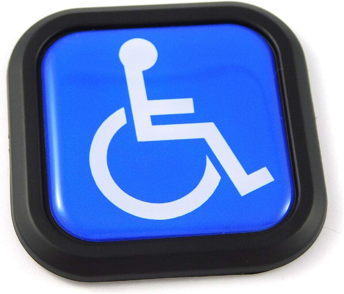 Handicap Symbol Square Black rim Emblem Car 3D Decal Badge Bumper 2 ...