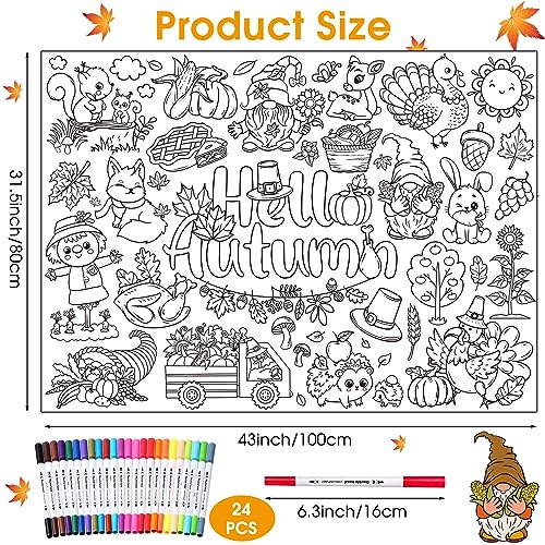 Faccito Fall Giant Coloring Poster 43 x 32 Inch Hello Autumn Coloring ...