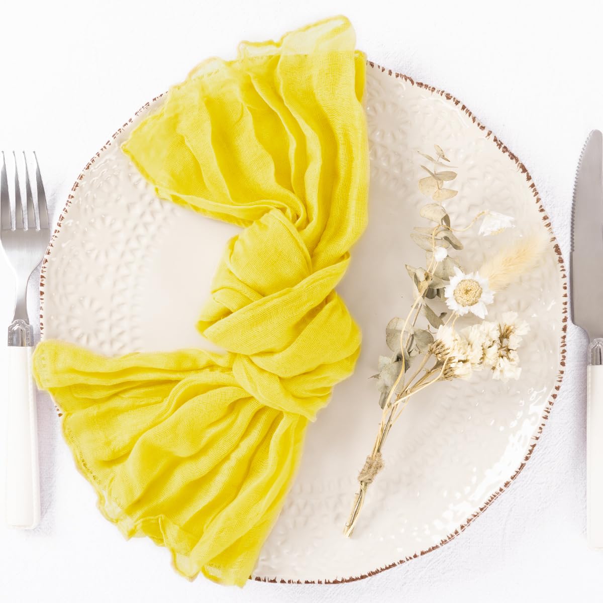 Snapklik.com : 20 Pack Lemon Yellow Cheesecloth Napkins Spring Cloth ...
