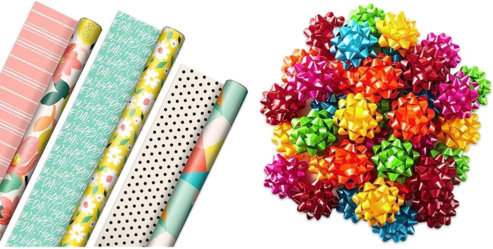 Amazon.com: Hallmark Reversible Wrapping Paper (3 Rolls: 75 Sq. Ft. Ttl ...