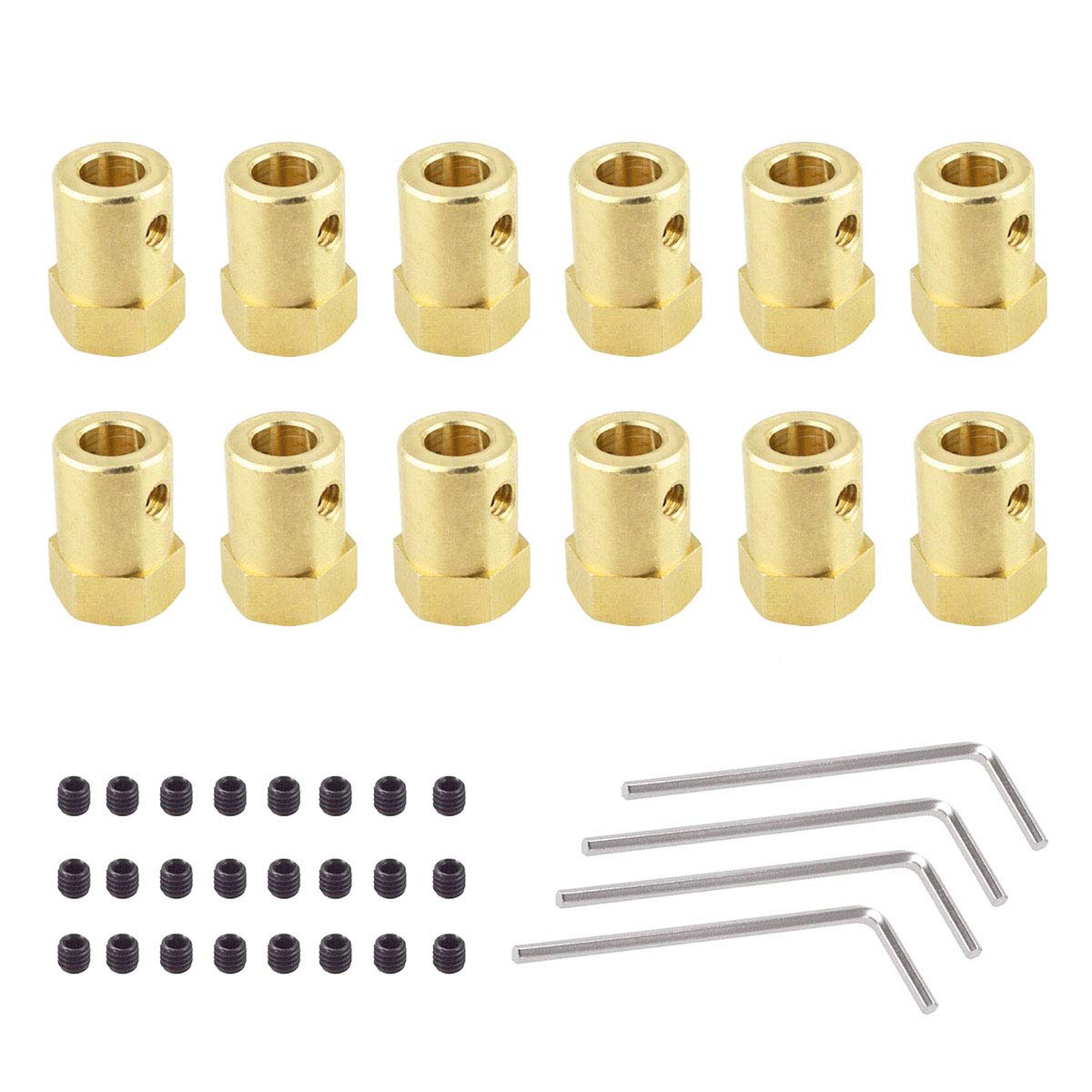 Amazon.com: 12 Pcs 6mm Flexible Coupling Coupler Connector Hex Coupler ...