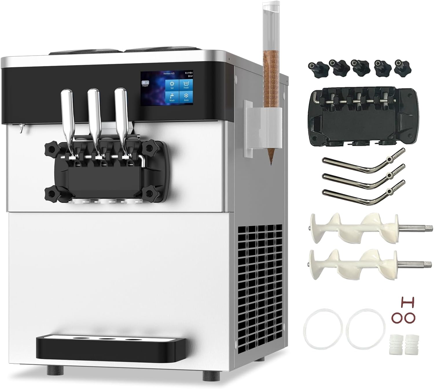 Amazon.com: BZD Commercial Ice Cream Maker Machine - 2200W 3 Flavors ...