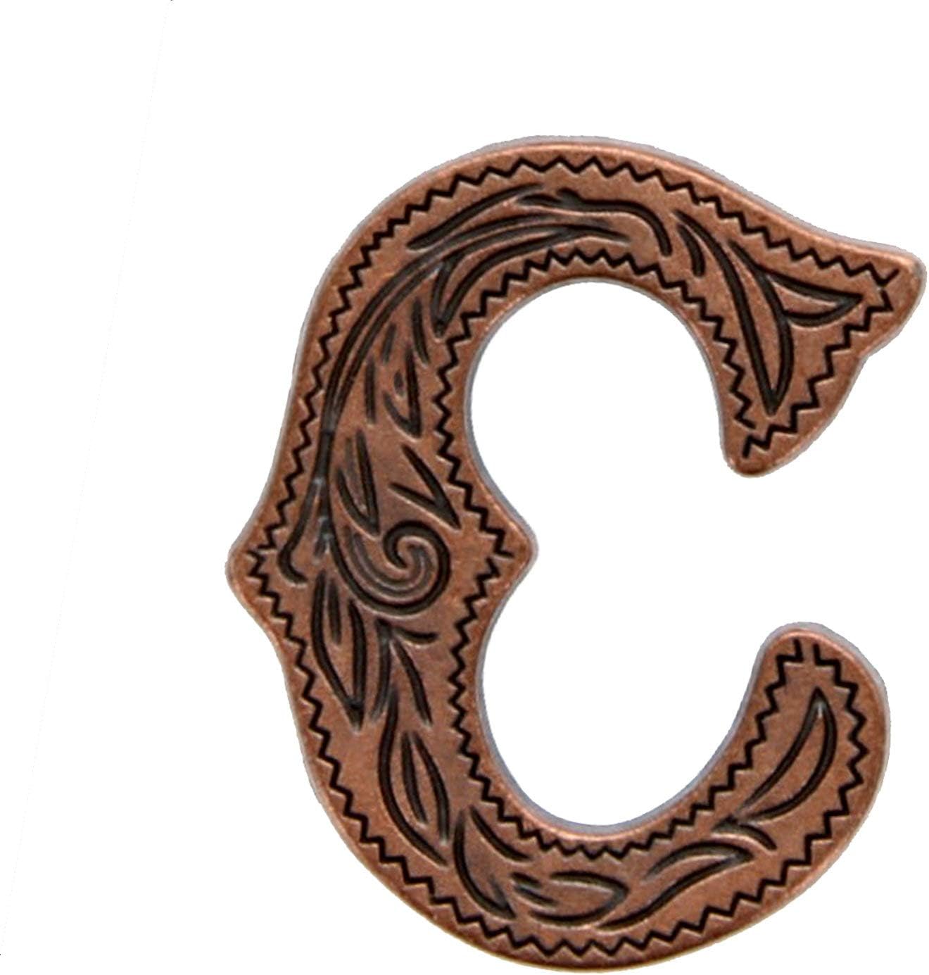 Amazon.com: Alphabet Letter C Concho Antique Copper Plated 3/4" Tall ...
