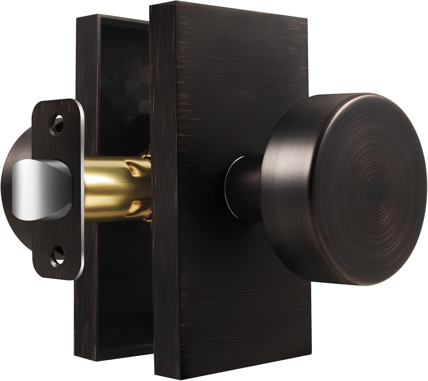 Felibat Oil Rubbed Bronze Door Knobs Interior,Passage Rectangle Modern ...