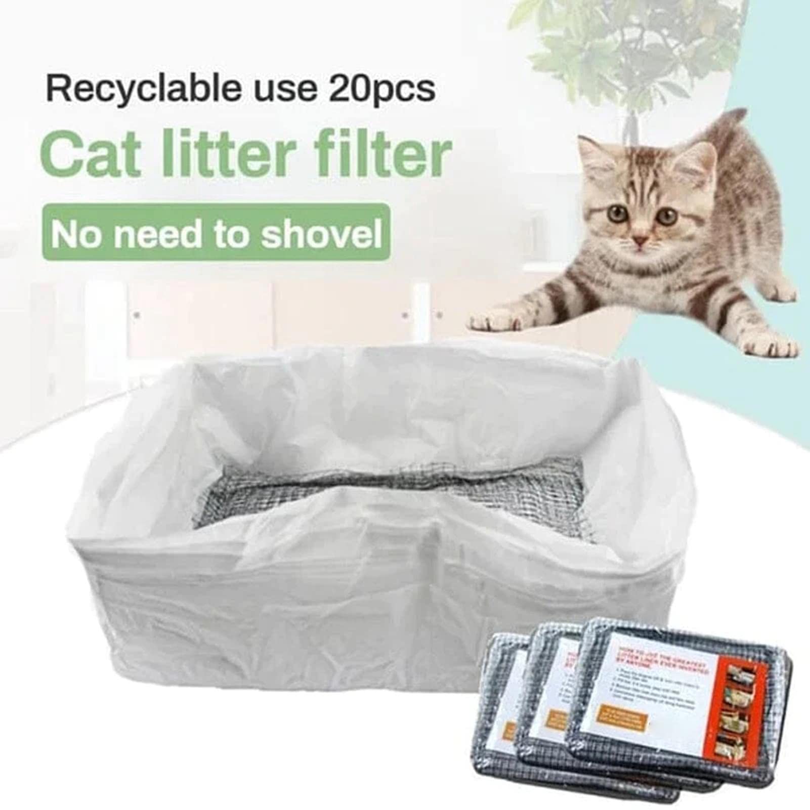 Alextreme 10 Pcs Reusable Cat Feces Filter Net Cats Sifting
