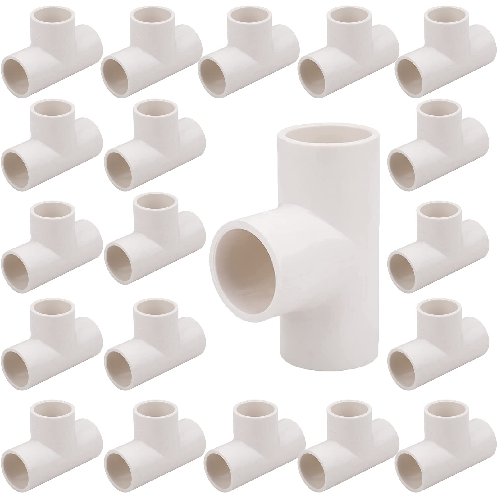 Buy 20 Pack 3/4" Tee PVC Pipe Fitting 3 Way Furniture Build Grade Pipe ...