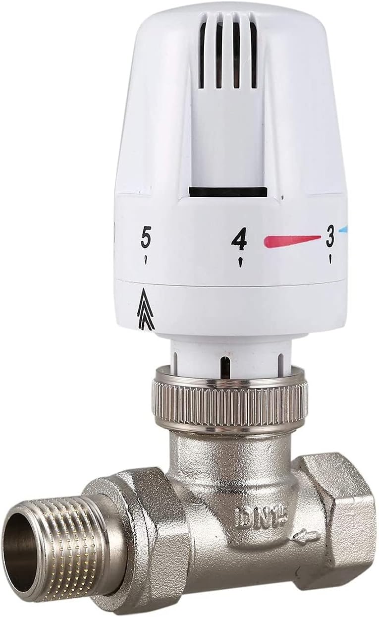 Amazon.com: Petersty 1/2Inch Brass Thermostatic Radiator Valve Straight ...
