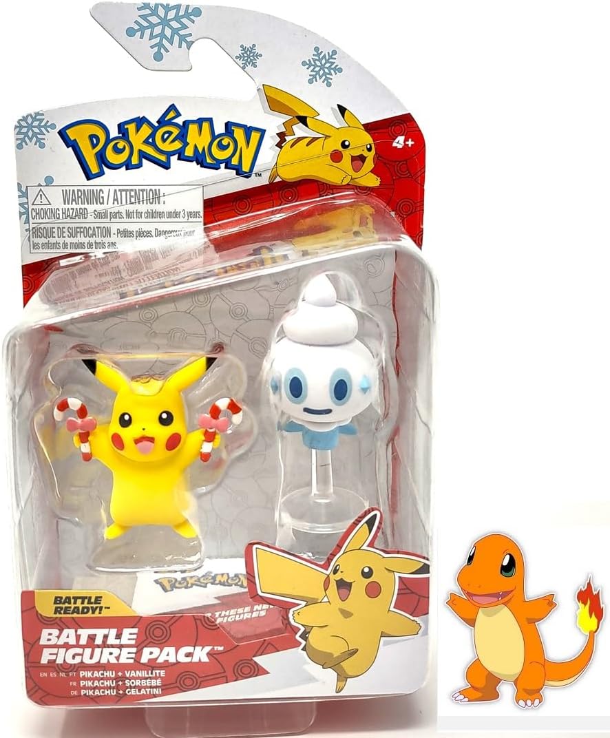 Amazon.com: Pokemon Battle Figure Action Ready 2 Pack with Bonus ...