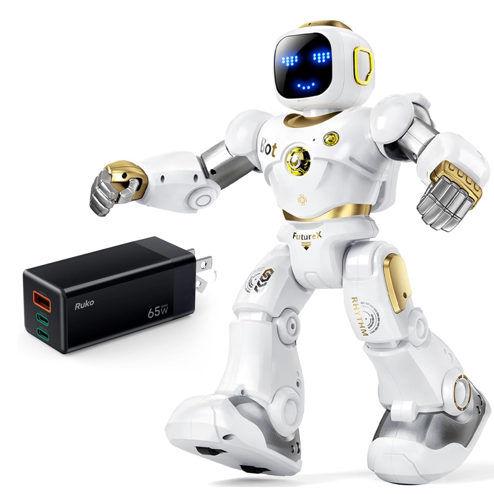 Amazon.com: Ruko 1088 Gold Robot and PD65W USB C Charger : Toys & Games