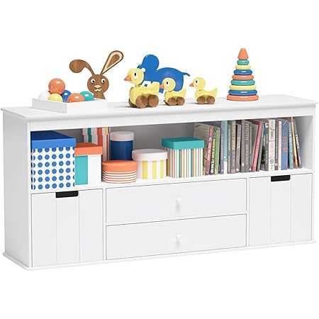 Amazon.com: Sturdis Kids Toy Storage Organizer with Shelf and 8 White ...