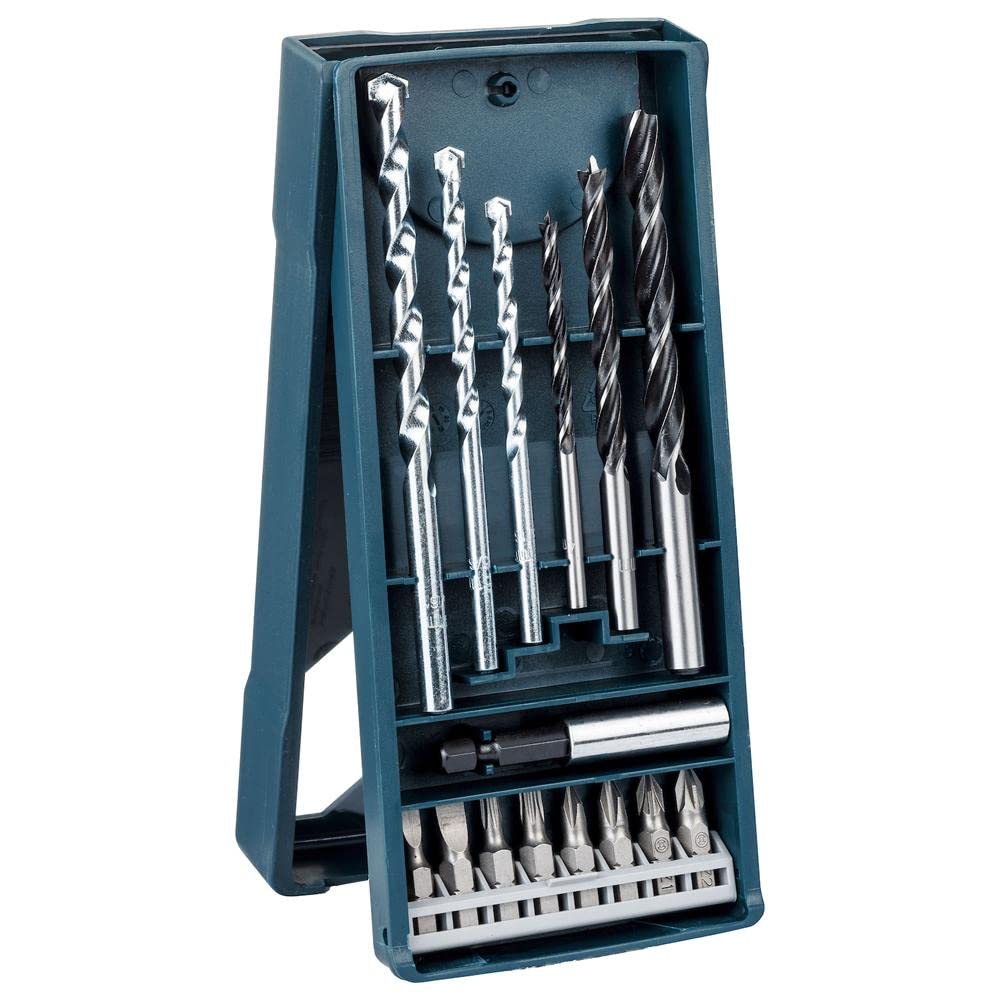Bosch Professional 15 pc Mini X Line with Masonry bits, wood drill bits ...