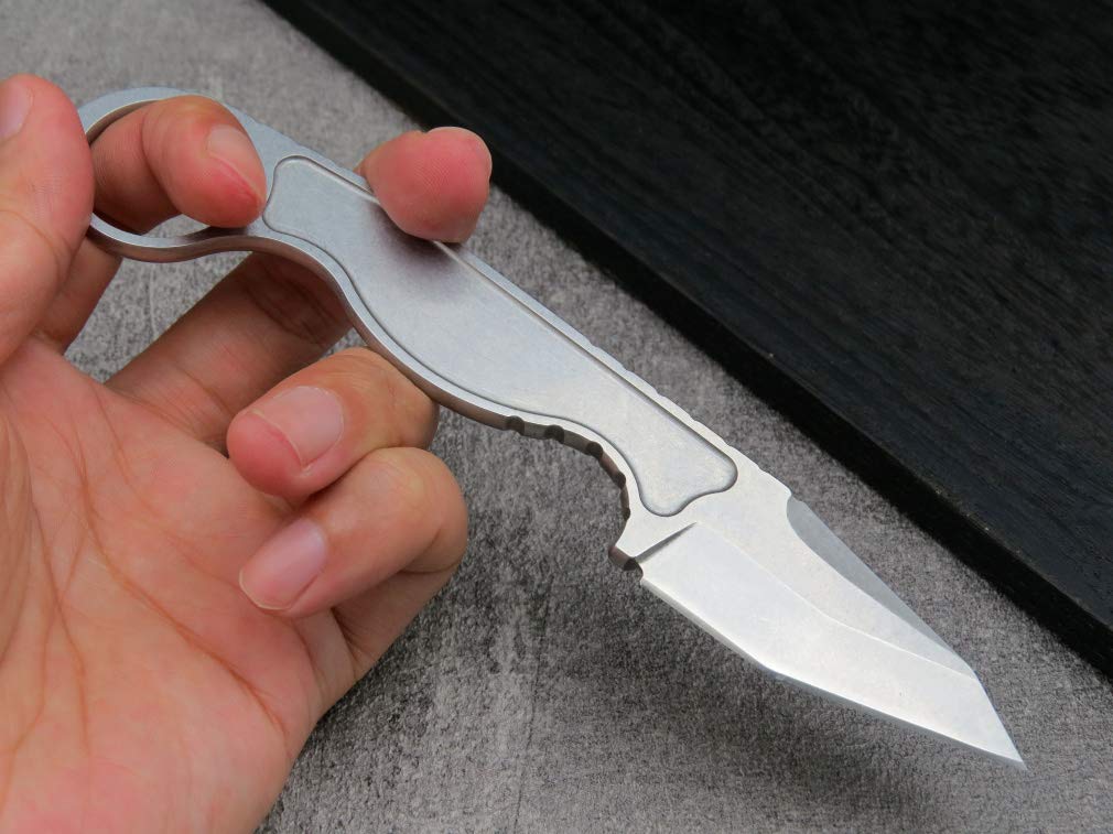 Canku C1101 Fixed Blade Knife D2 Blade, Stainless Steel Handle and ...