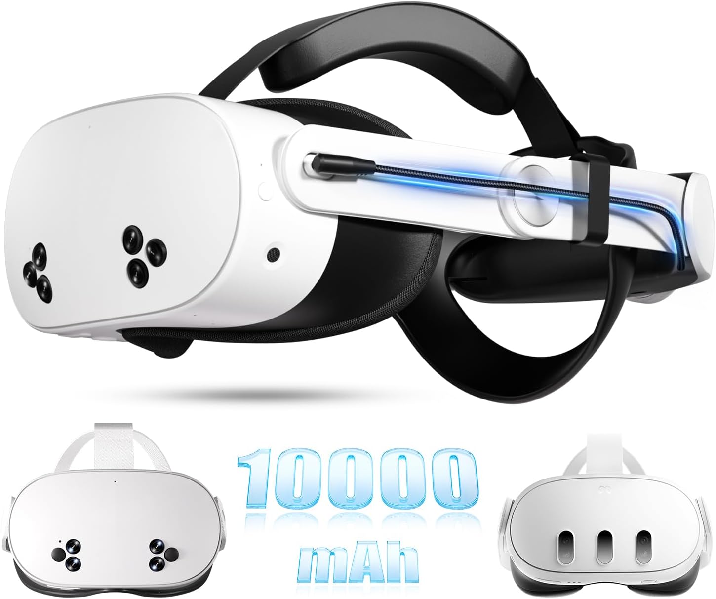 10000mAh Battery Head Strap for Meta Quest 3/3S - Elite Strap with ...