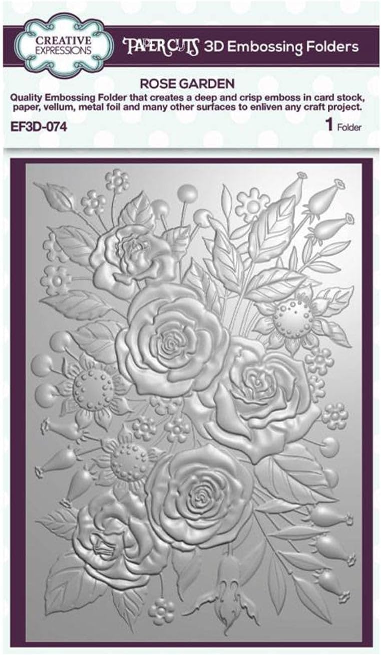 PaperCuts Floral, 3D Embossing Folder, 5 x 7 in : Amazon.co.uk: Home ...