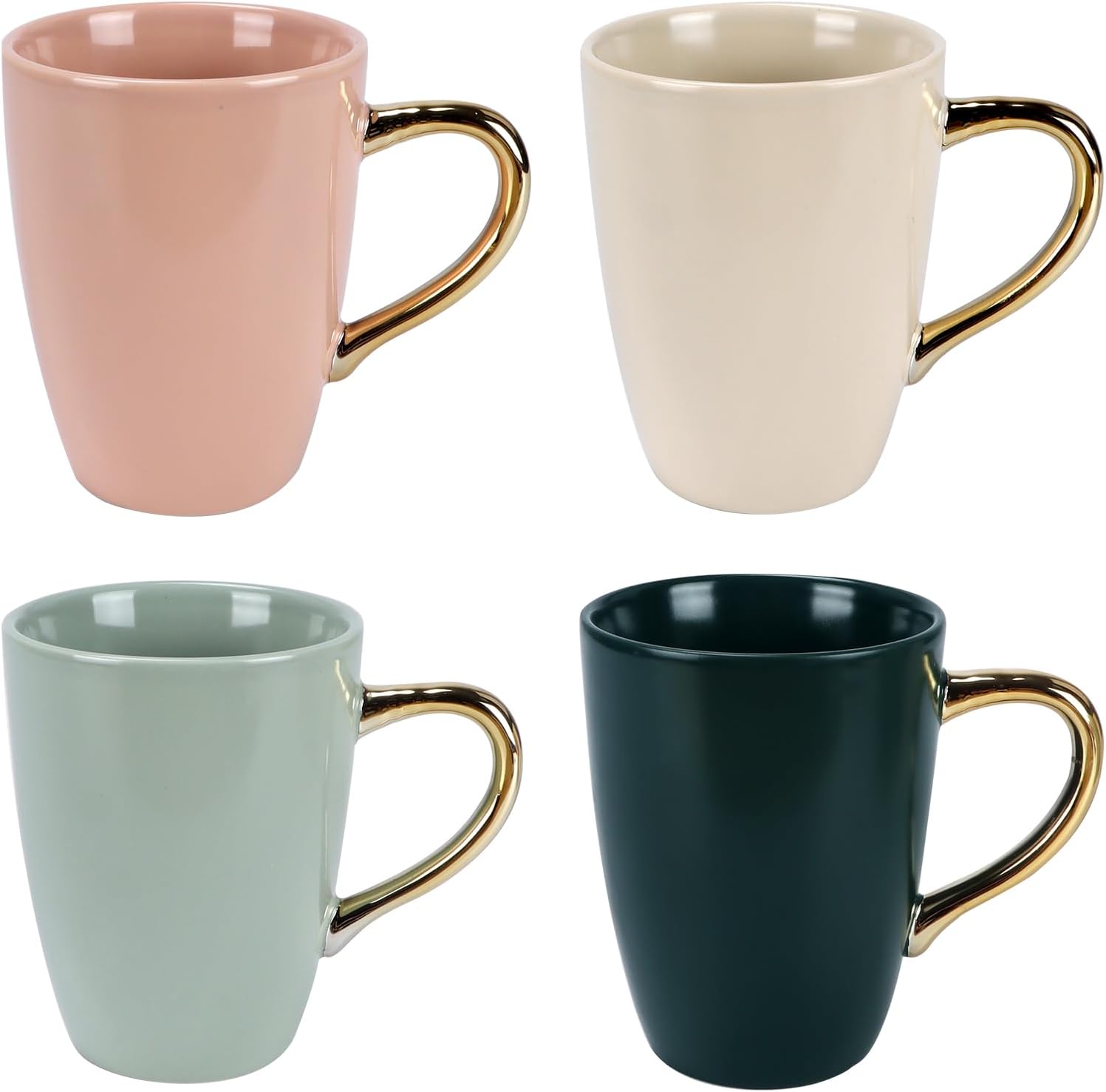 Amazon.com: Hoikwo Porcelain Coffee Mugs Set of 4(12oz), Ceramic Coffee ...