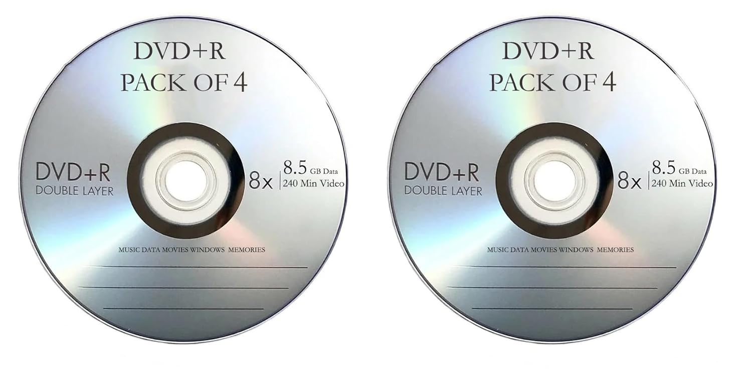 Premium Brand DVD+R DL 8.5GB 8X Surface Pack of (4) : Amazon.in ...