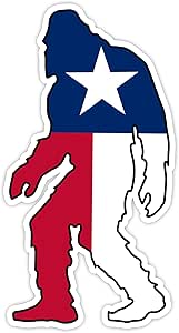 Amazon.com - Texas Bigfoot Sticker - TX State Flag Lone Star Vinyl ...