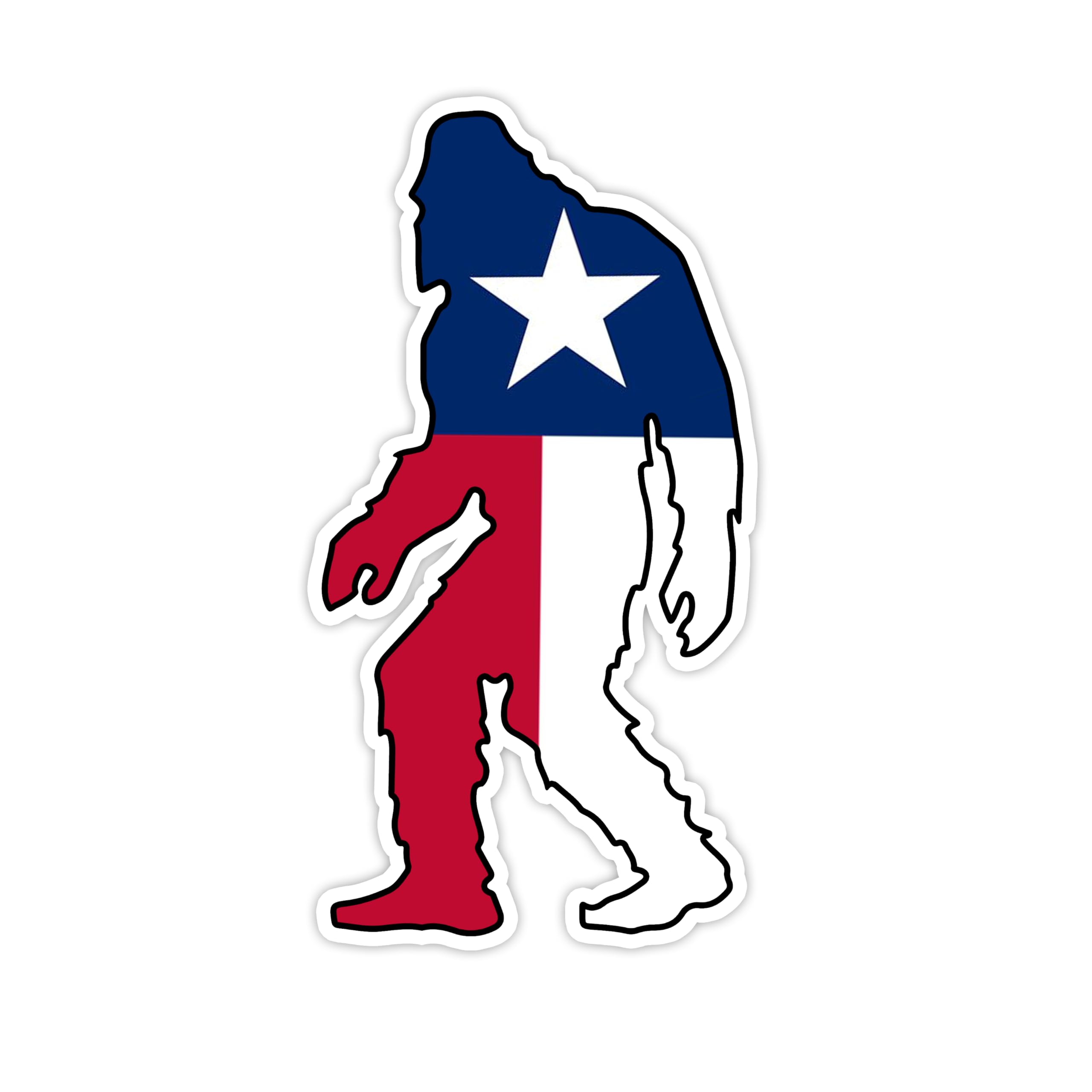 Amazon.com - Texas Bigfoot Sticker - TX State Flag Lone Star Vinyl ...