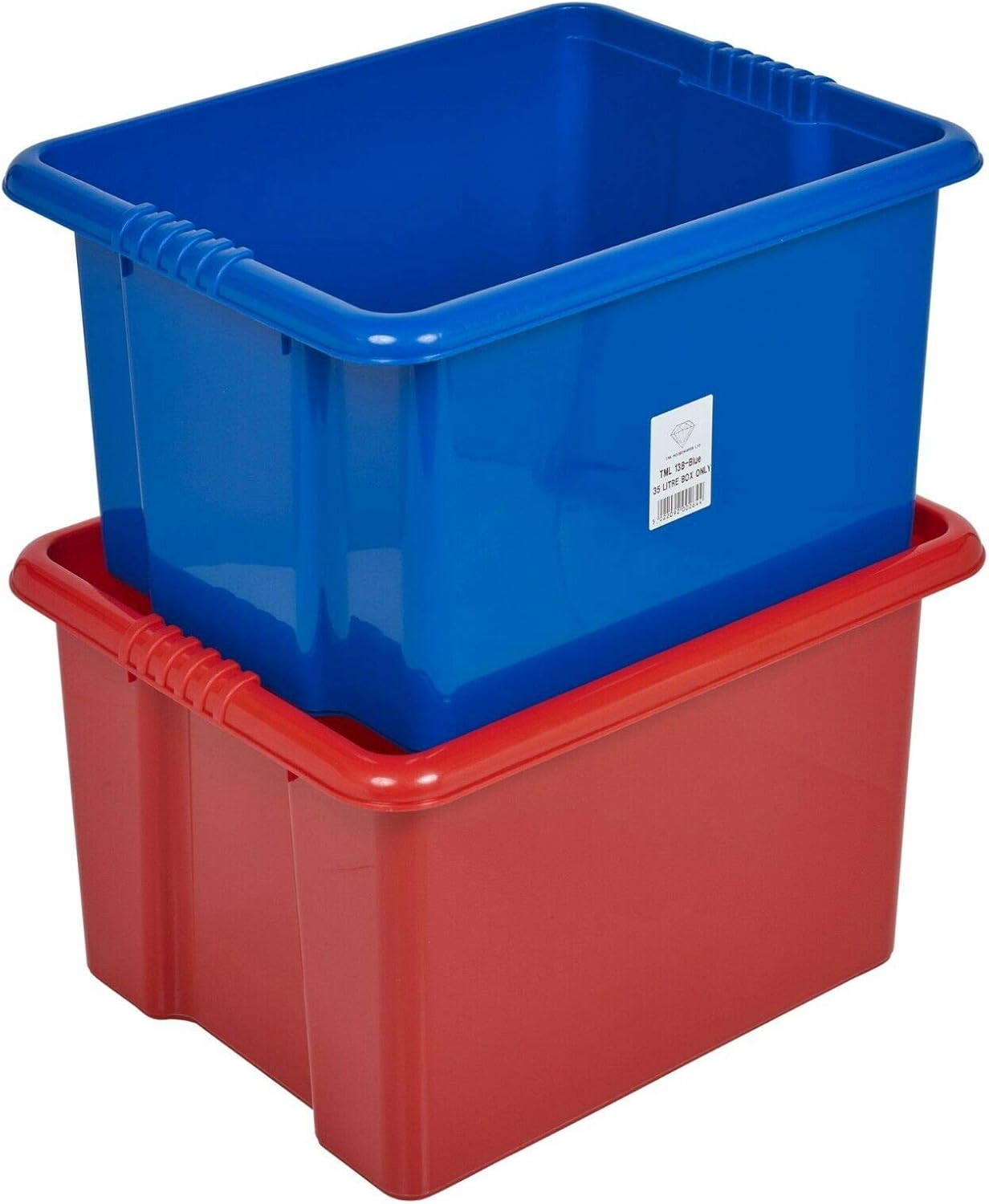 URBNLIVING TML Coloured Storage Boxes 35 Liter Blue x2 : Amazon.co.uk ...