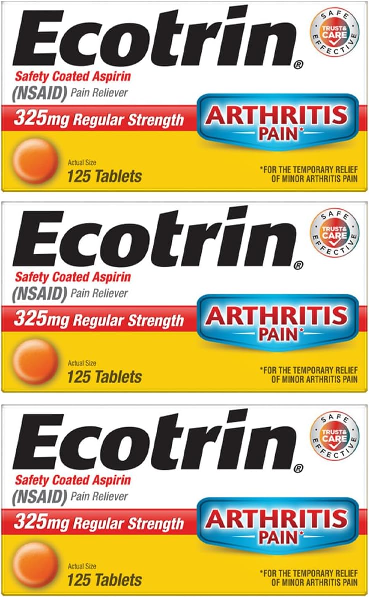 Amazon.com: Ecotrin Regular Strength Pain Reliever | 125 Tablets (3 ...