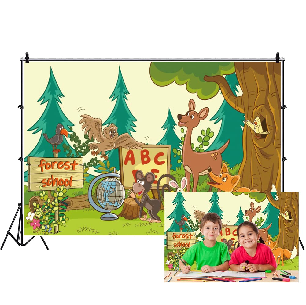 Dorcev 6x4ft Cartoon Forest School Backdrop Welcome Back To School ...