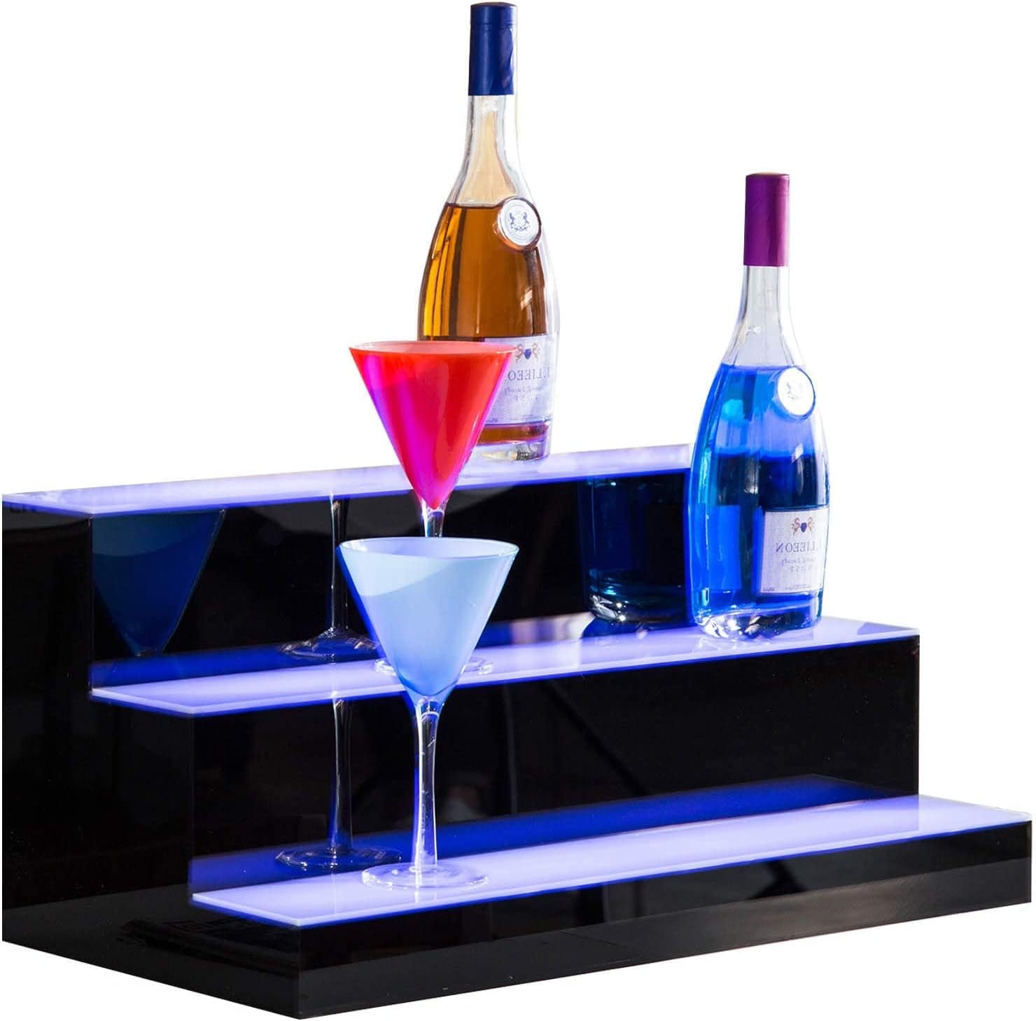 Amazon.com: TABU Liquor Bottle Display Shelf 24 in 3 Step LED Lighted ...