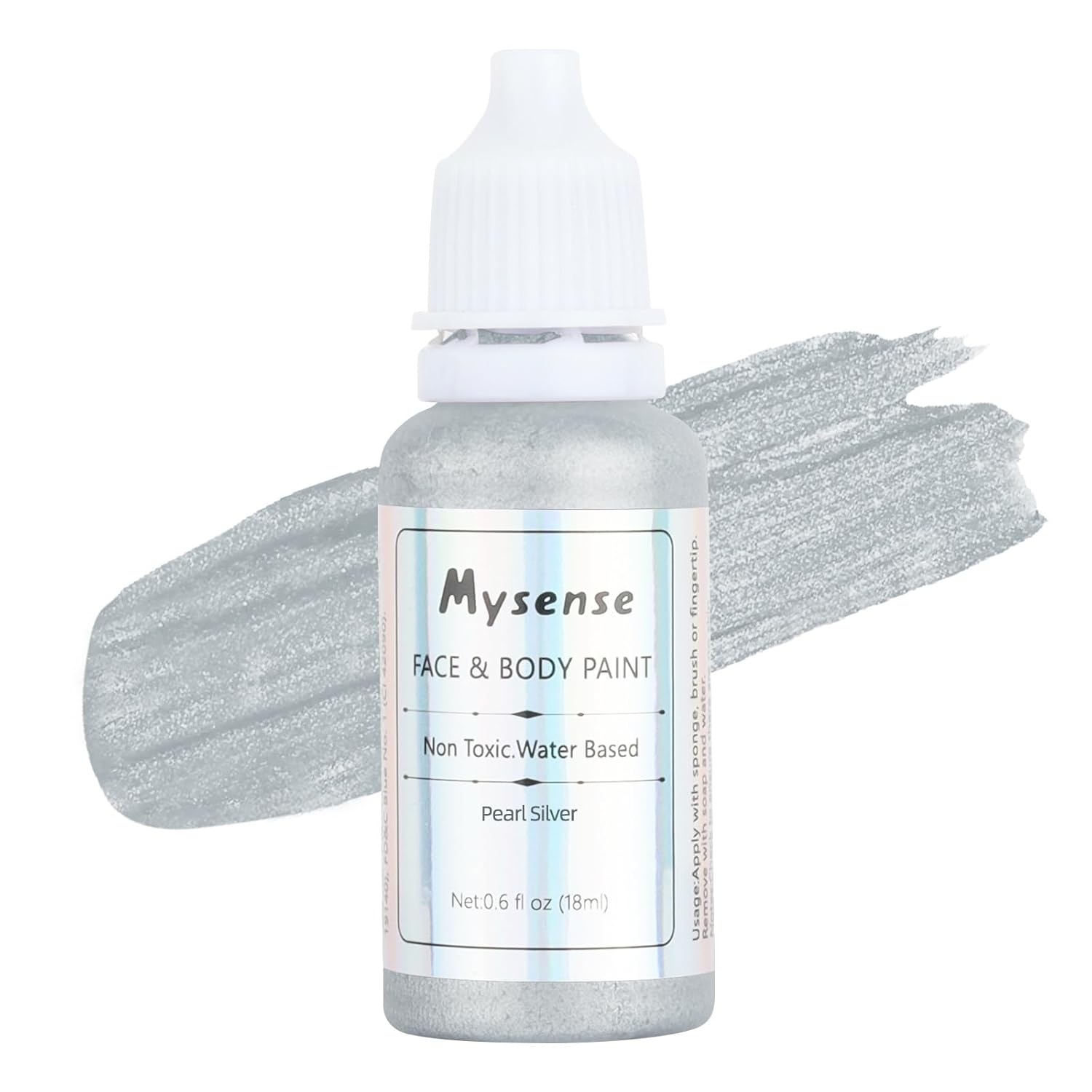 Amazon.com : Mysense Pearl Silver Face Body Paint,Water Based Washable ...