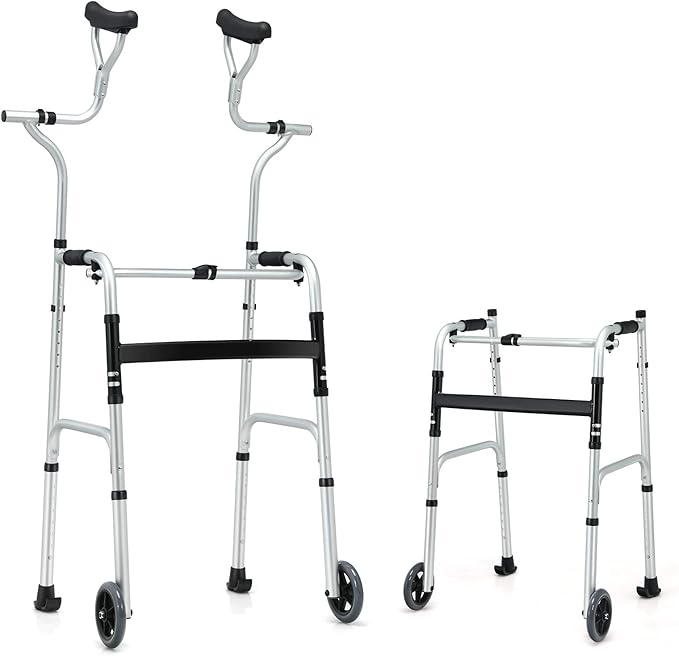 Amazon.com: Goplus Foldable Standard Walker, Aluminum Alloy ...