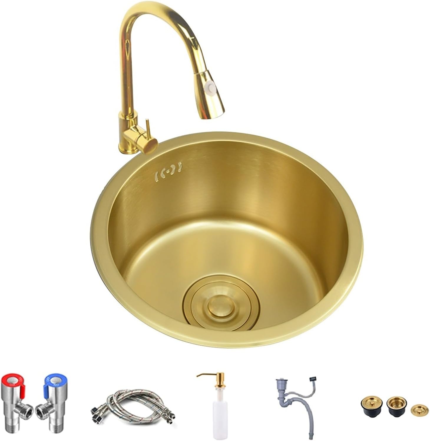 Amazon.com: MIIKHI Kitchen Simple and Beautiful Golden Mini Sink ...