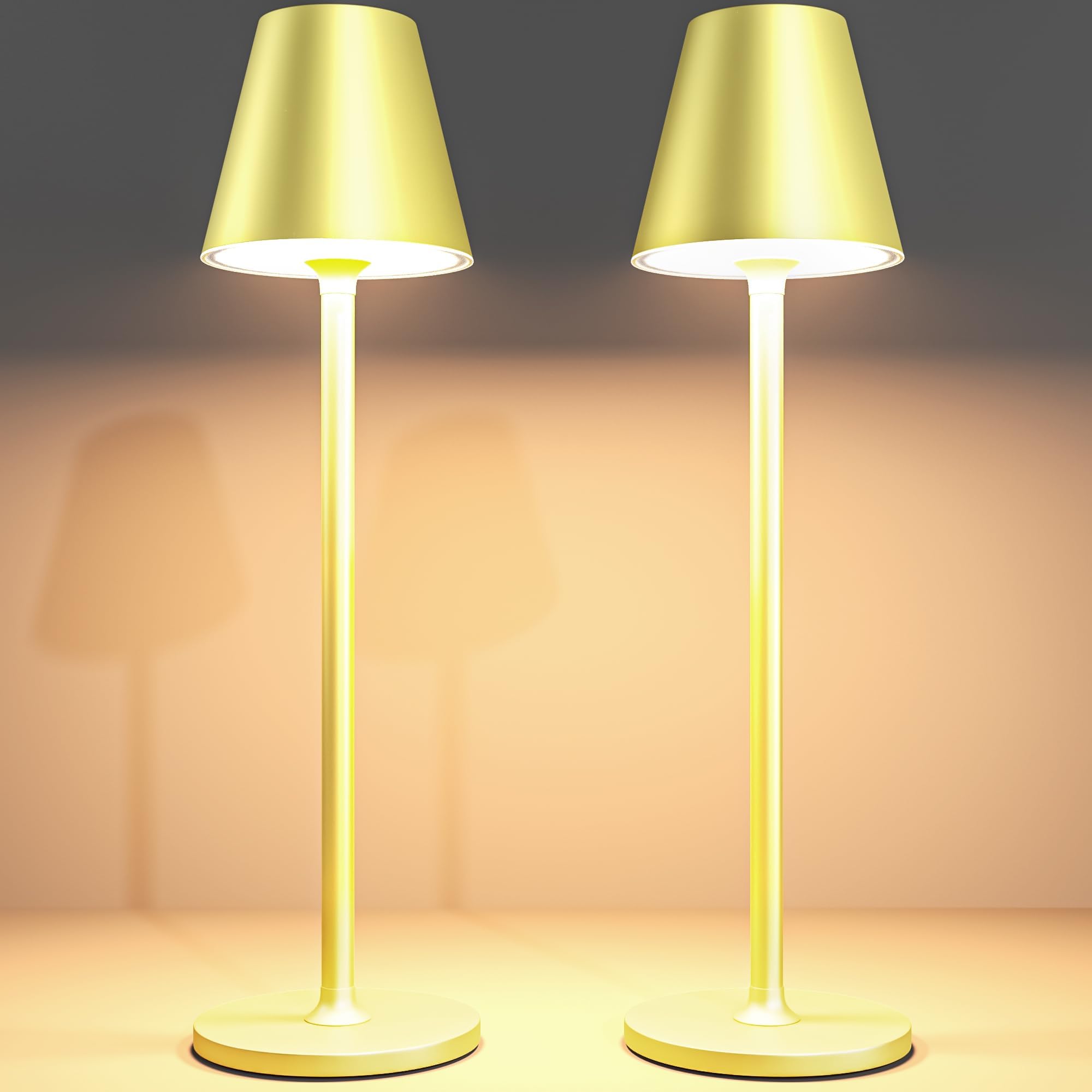 Timjorman 2Pack LED CordlessTable Lamp,4000mAh Rechargeable Battery ...