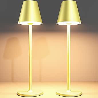 Timjorman 2Pack LED CordlessTable Lamp,4000mAh Rechargeable Battery ...