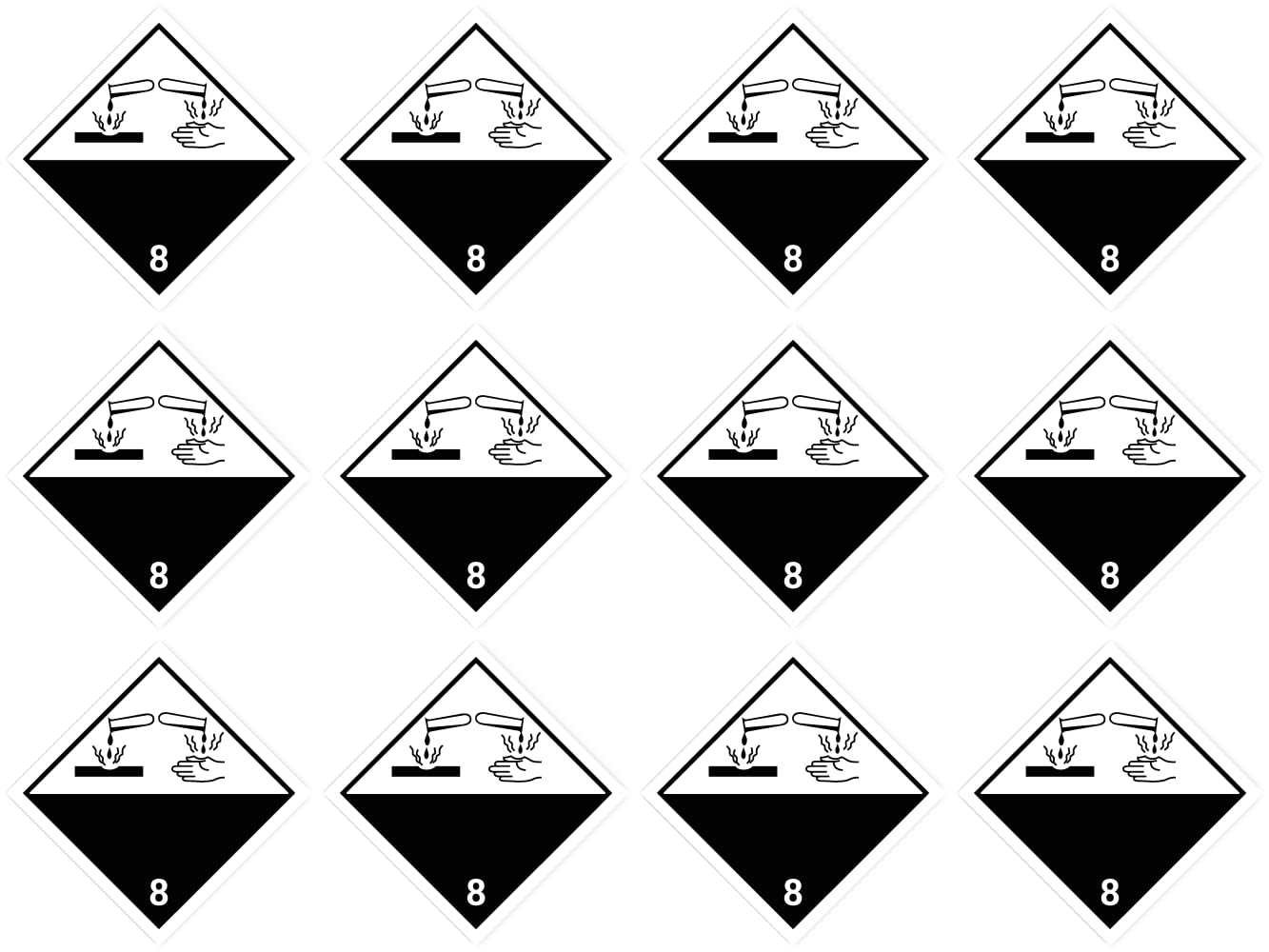 Laminierte Aufkleber: 25x25 mm, 12 Stück - Gefahrzettel ...