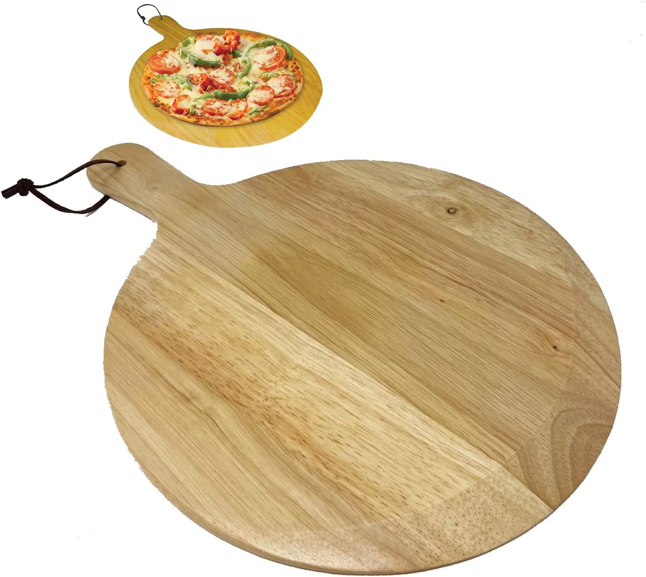 Wood Pizza Board Natural Presentation Round Pizza Board 30cm Peel ...