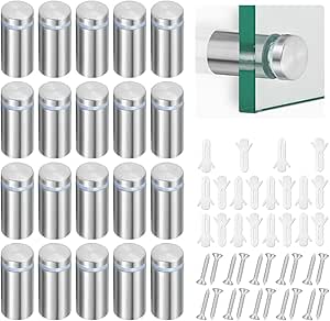 Pack of 20 Spacers Glass Holders Stainless Steel Plexiglass Panels Cut ...