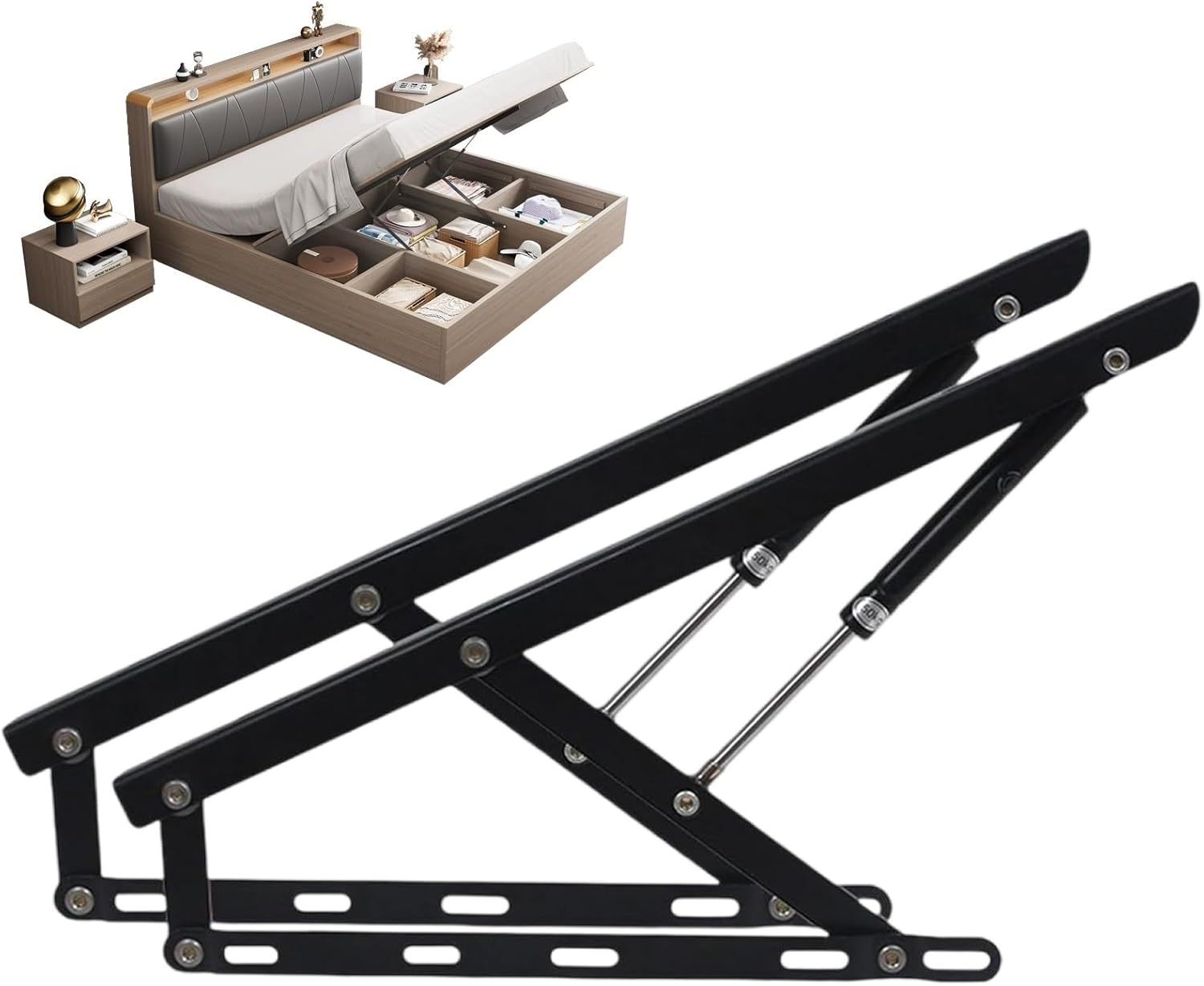 2 Pcs Hydraulic Bed Lift Mechanism, 60/80/90/100/108/120/150 cm ...