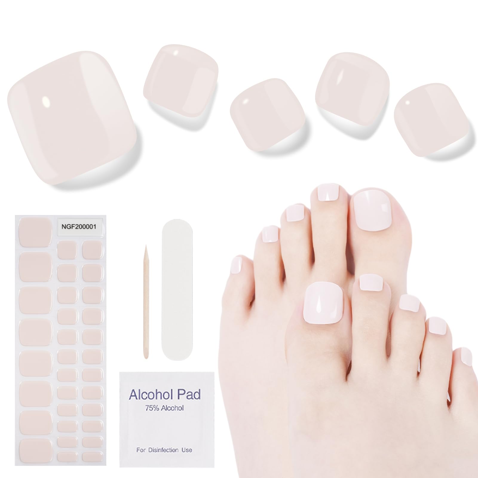 Amazon.com: DUKASOU Semi Cured Gel Pedicure Strips, 32 Solid Color Gel ...