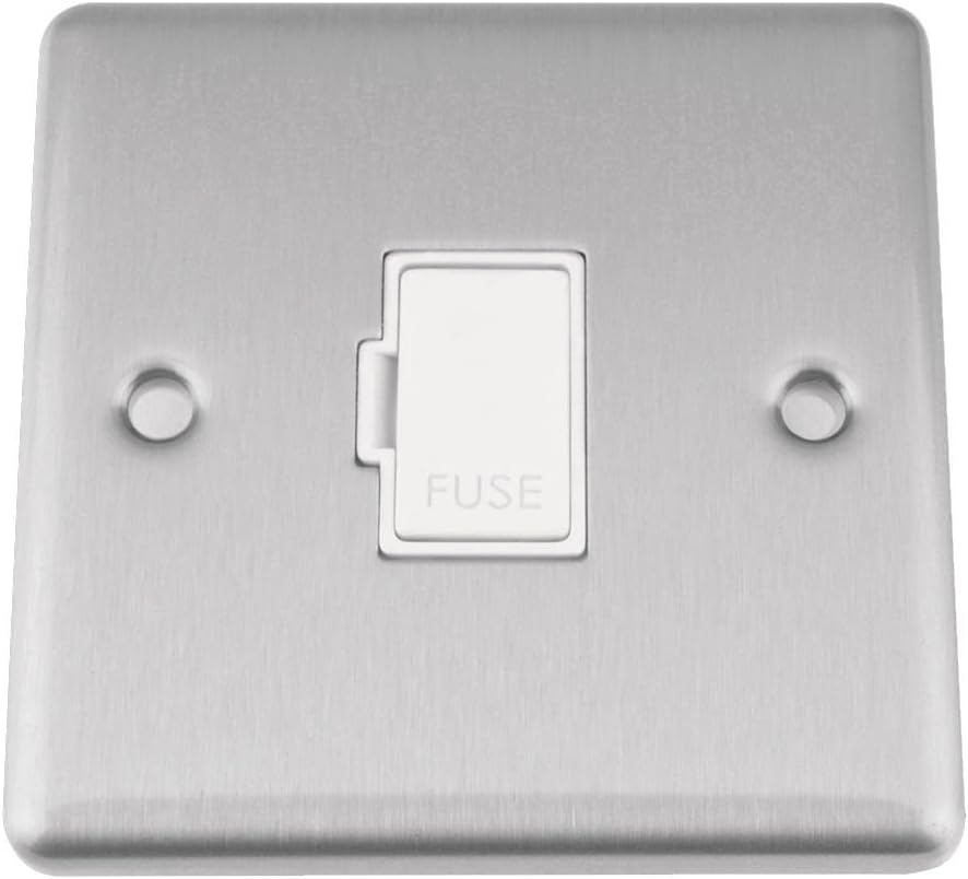 A5 13 Amp Fused Spur Unit - Unswitched Fused Spur - Satin Matt Brushed ...