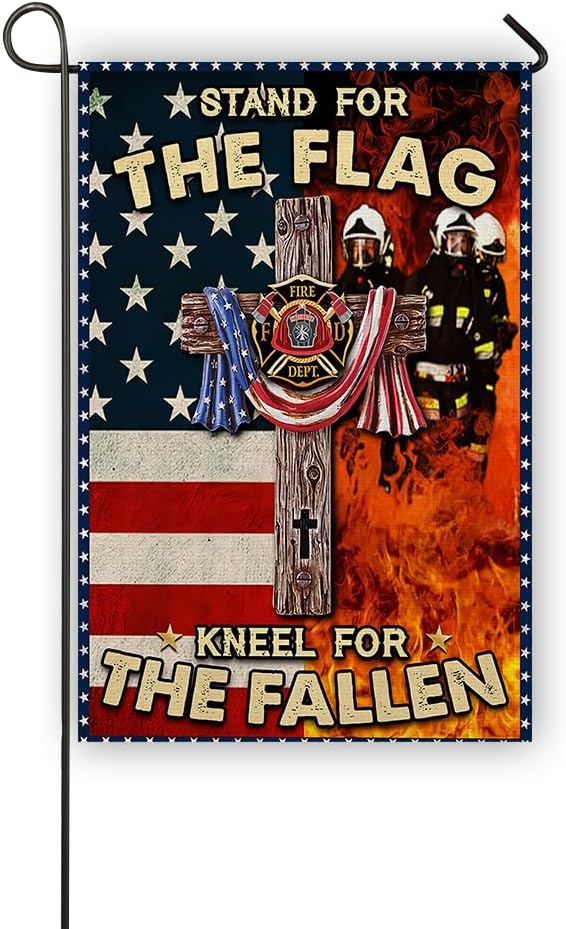 Amazon.com : Firefighter – Stand For The Flag Kneel For The Fallen Flag ...