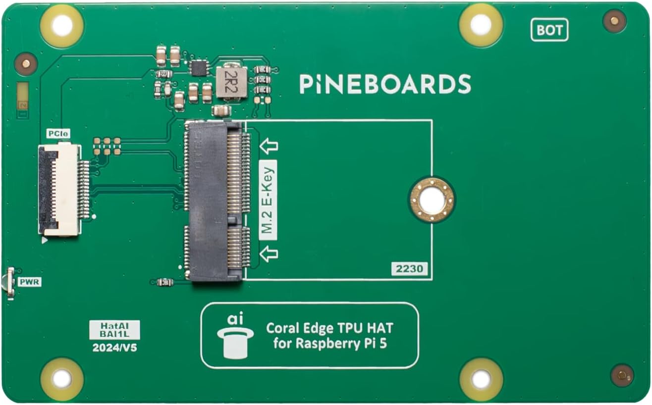 Pineboards Hat Ai! (Coral Edge TPU) for Raspberry Pi 5 : Amazon.co.uk ...