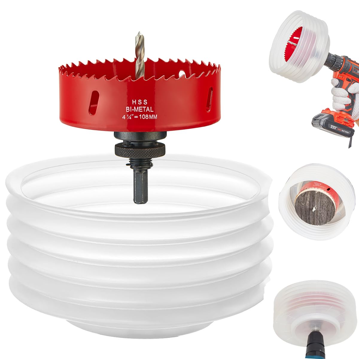 4-1/4 Inch Hole Saw for Recessed Lighting with Dust Bowl | Bi-Metal ...