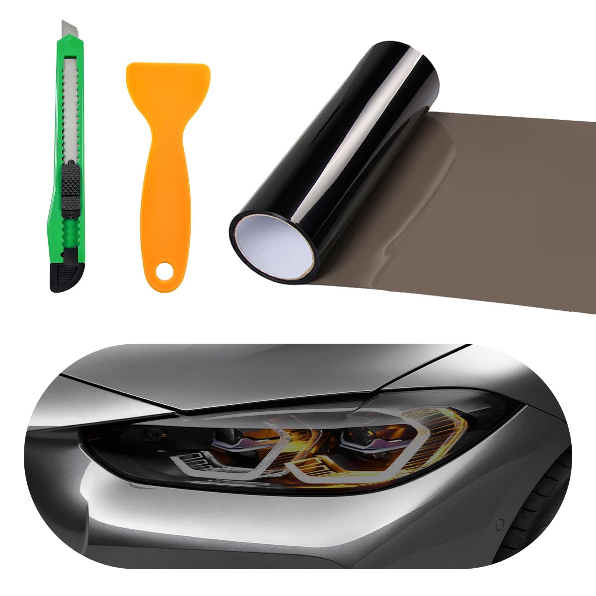 Snapklik.com : Sylvil Car Headlight Vinyl Film Sticker Sheet Roll, 12 ...