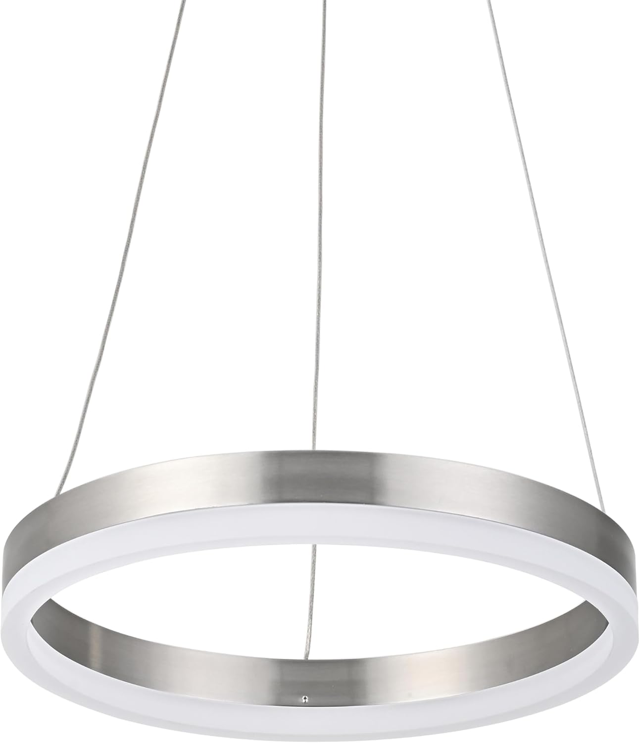 Amazon.com: Mccokaige Nickel Led Ring Chandelier 1 Ring Led Chandelier ...