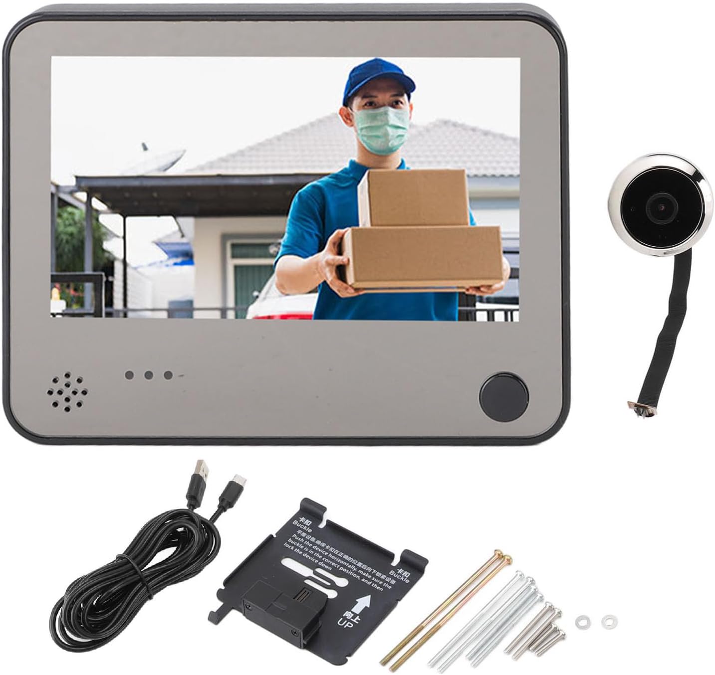 Generic Door Peephole Camera with 4.3Inch Display, 8 to 12 Months Long ...